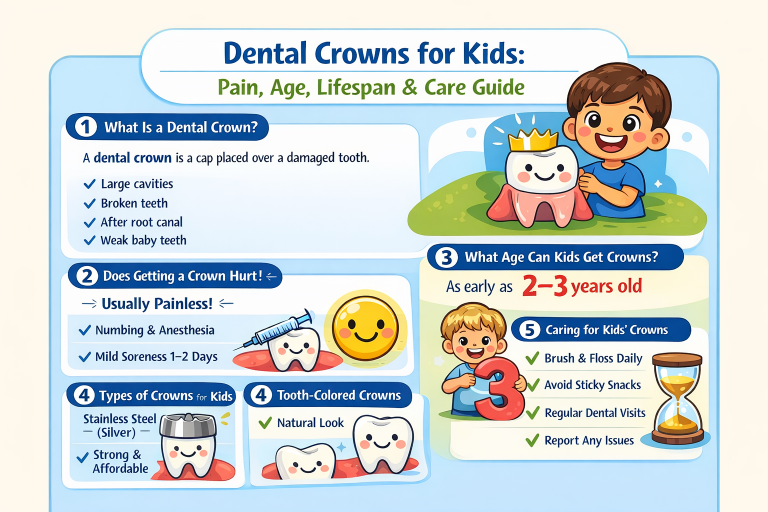 Dental Crowns for Kids: Safety, Lifespan & Care Guide